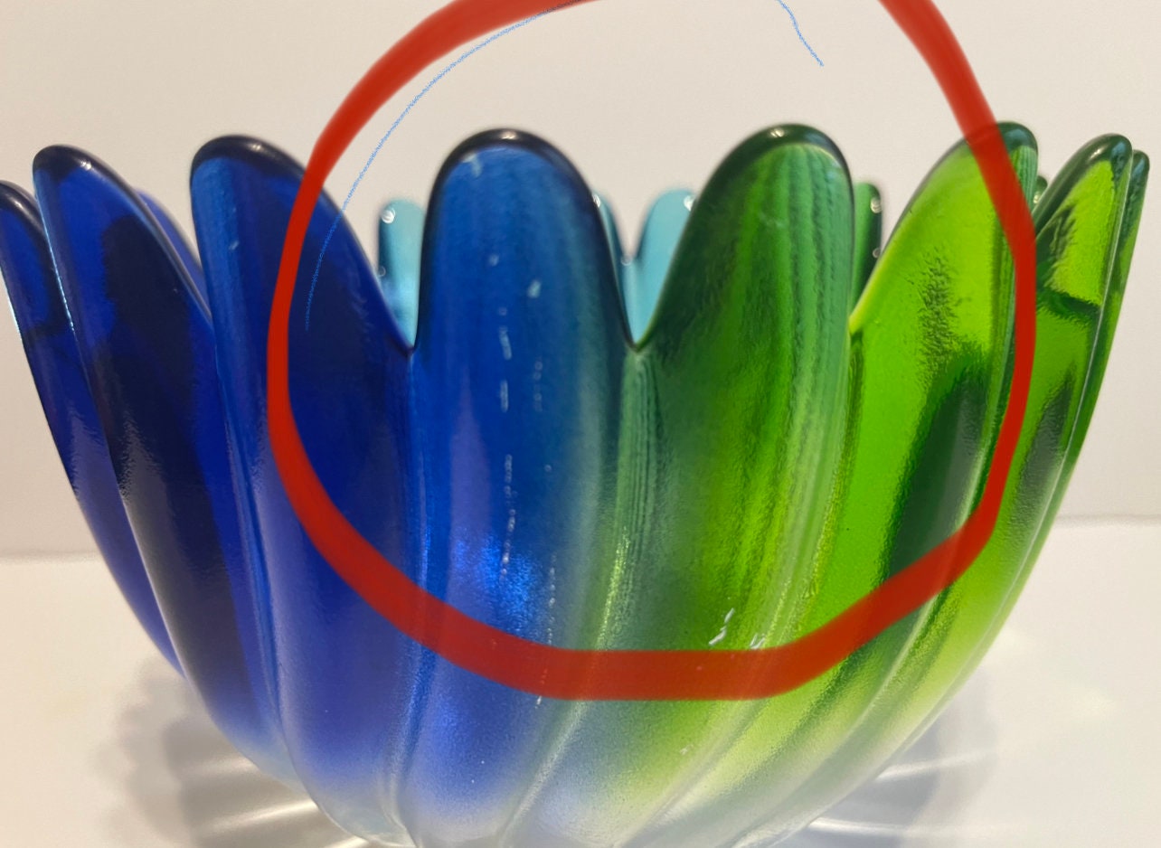 Walther Ombre Blue Green Solaris Swirl Bowl by Studio Nova Collection - Etsy