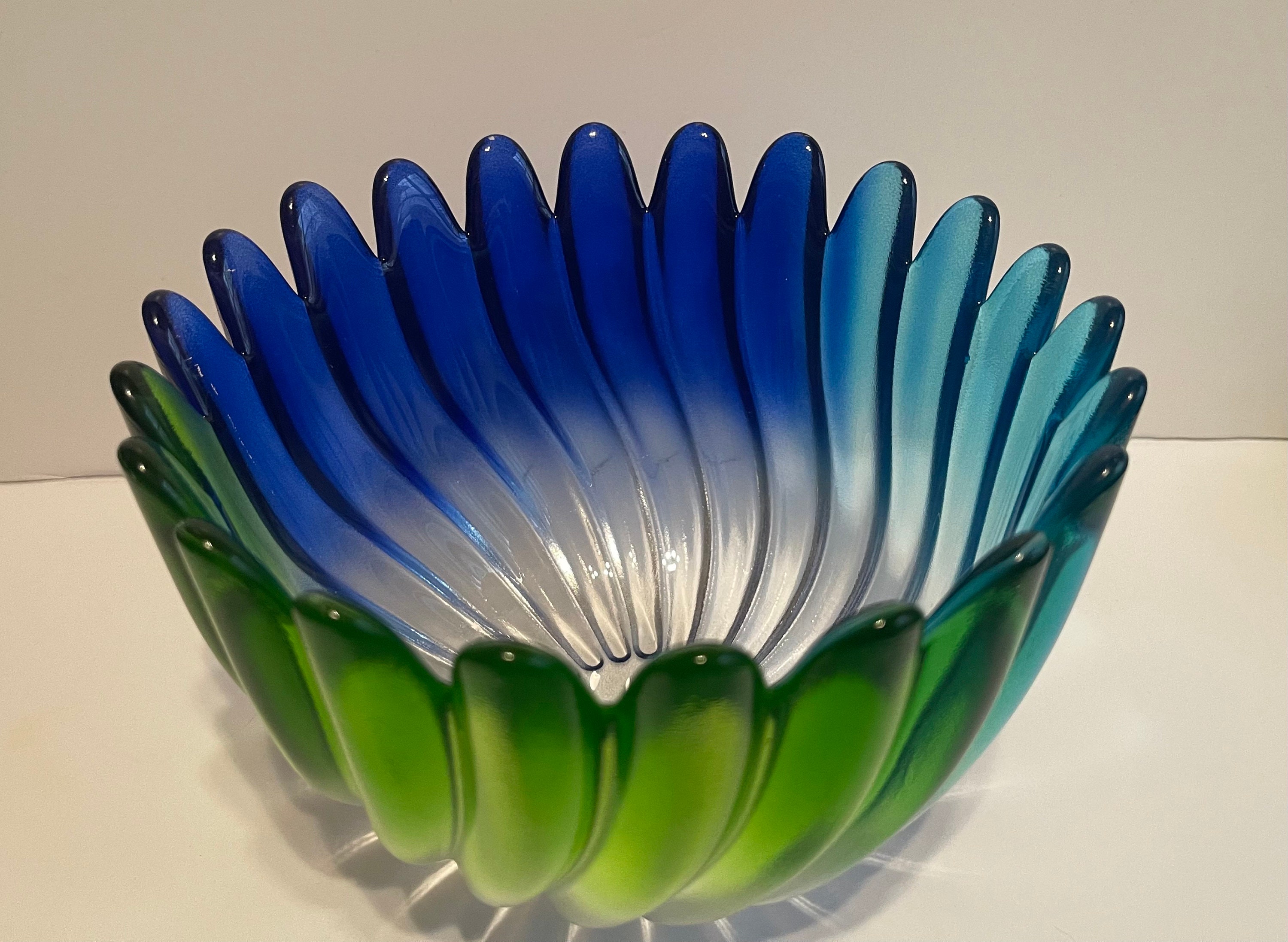 Walther Ombre Blue Green Solaris Swirl Bowl by Studio Nova Collection - Etsy