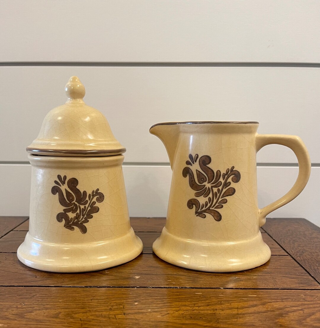 Vintage Pfaltzgraff Village Cream and Sugar Set - Etsy