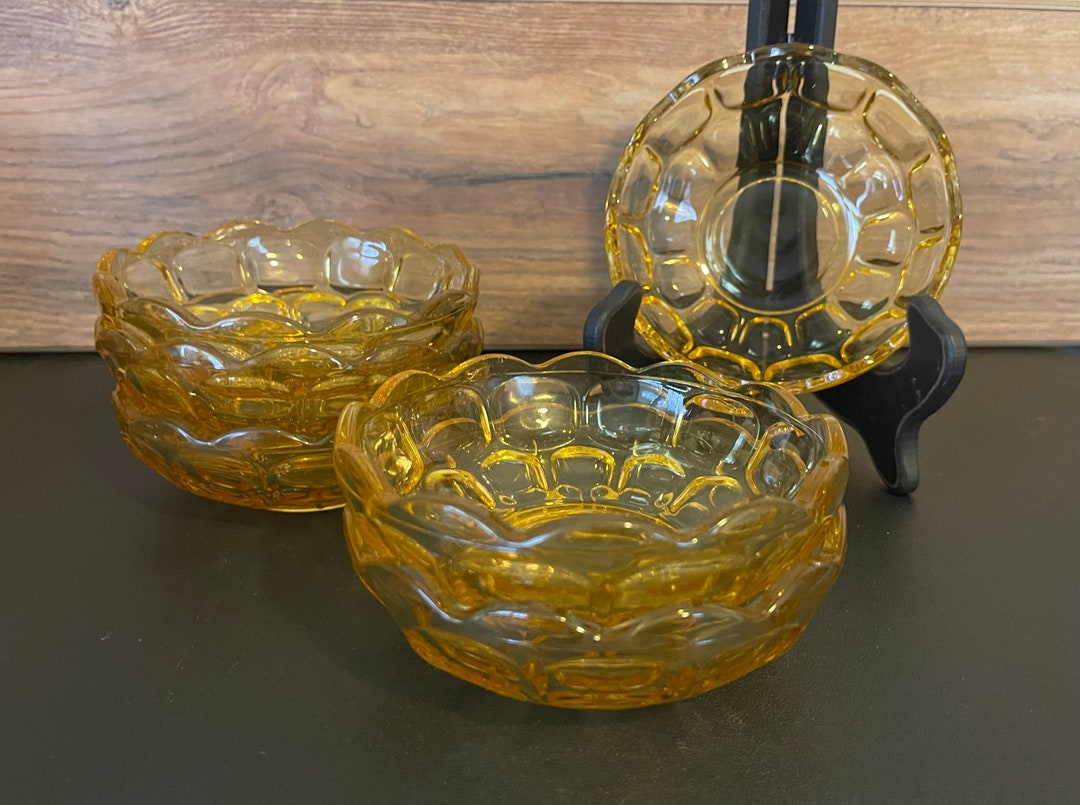 Vintage Gold Glass Decorative Berry/dessert Bowls Set of Six - Etsy