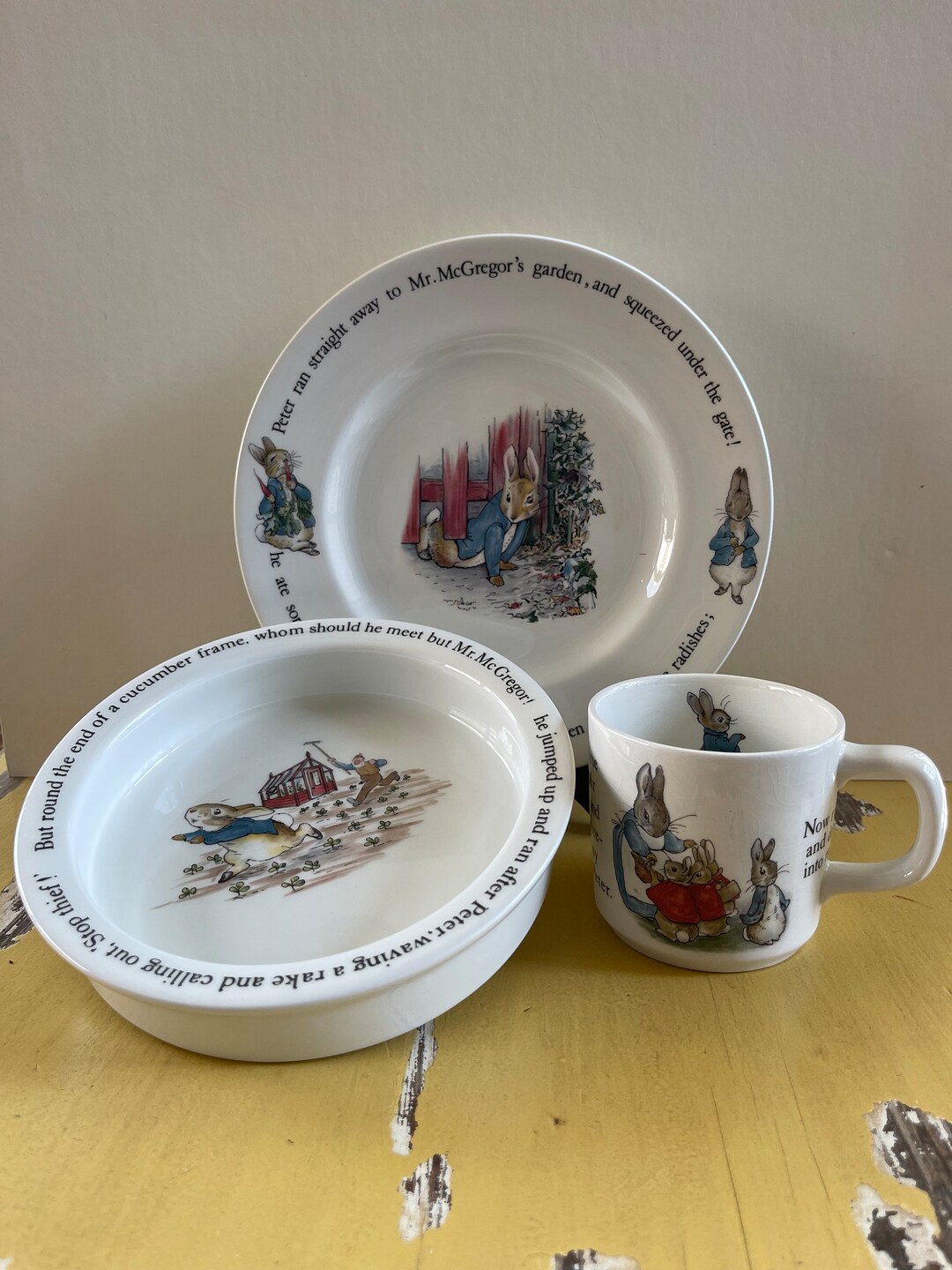 Vintage Wedgewood Peter Rabbit Three Piece Porridge Set - Etsy