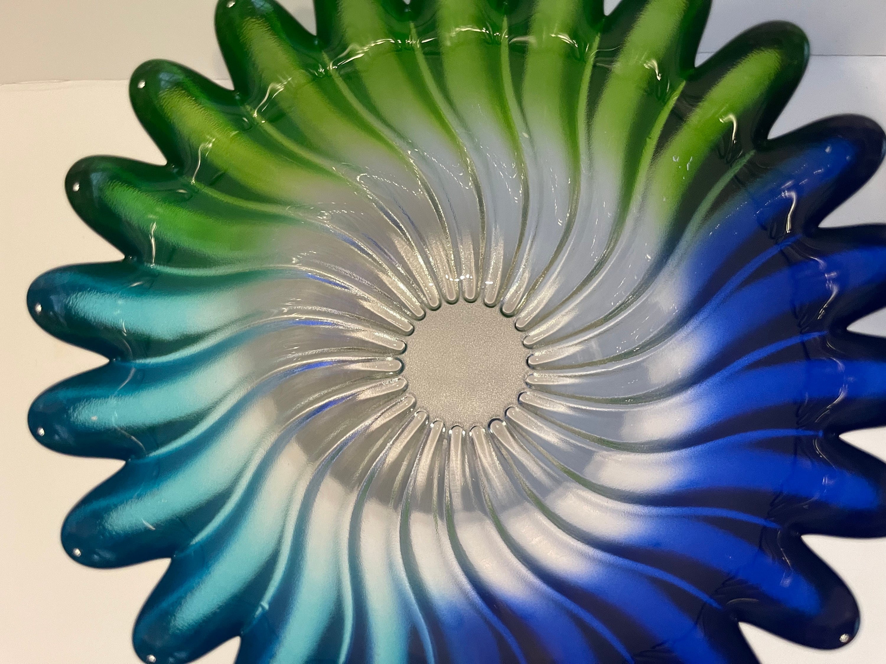 Walther Ombre Blue Green Solaris Swirl Bowl by Studio Nova - Etsy