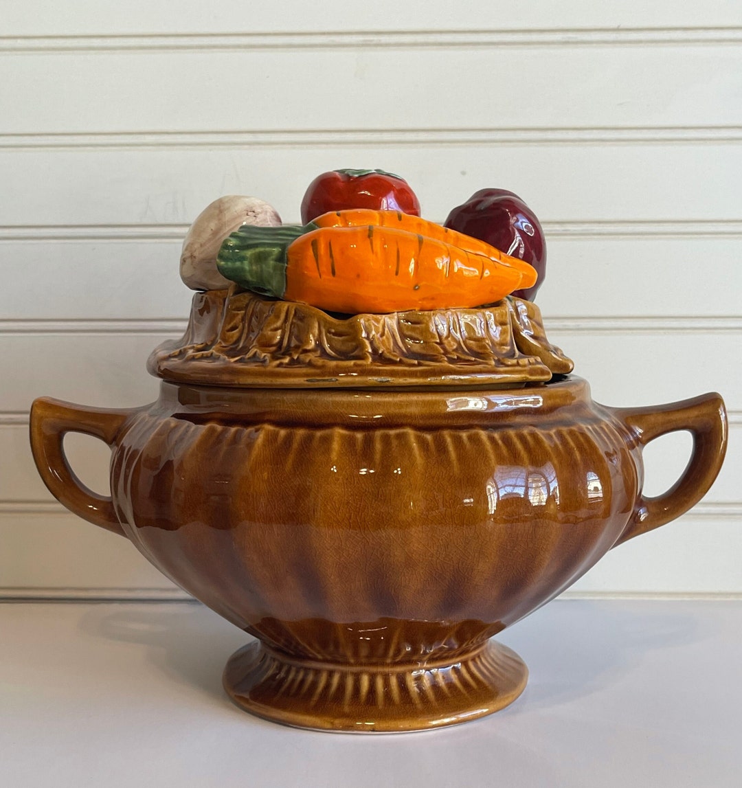 Vintage California Pottery Vegetable Soup Tureen - Etsy