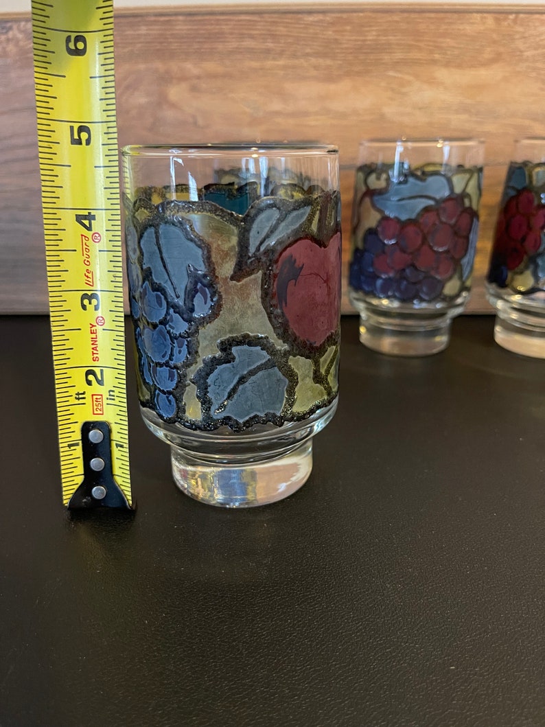 Libby-stained Glass Fruit Juice Glasses Set of Four - Etsy