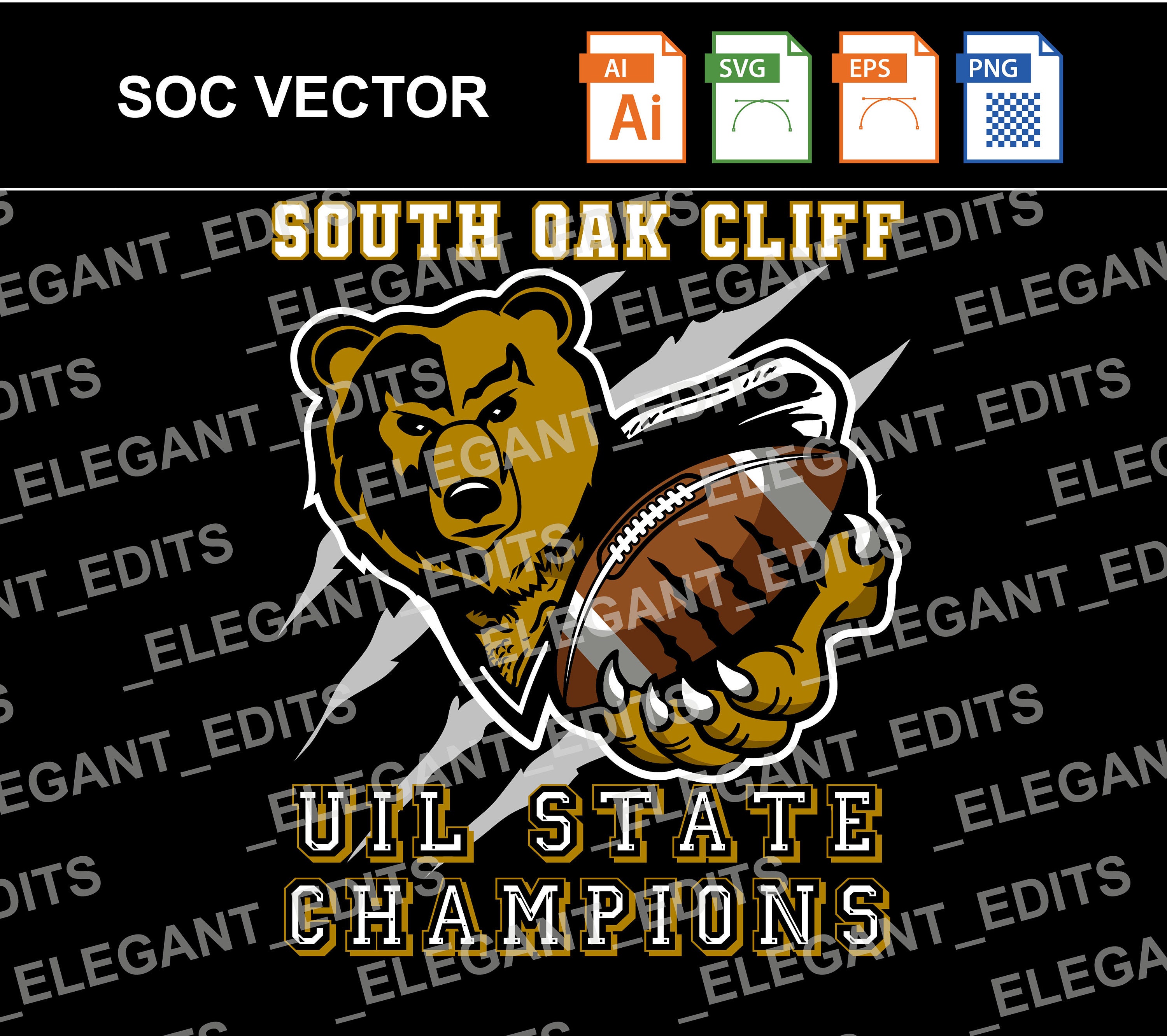 SOC South Oak Cliff High School UIL State Champs SVG for Sublimation ...