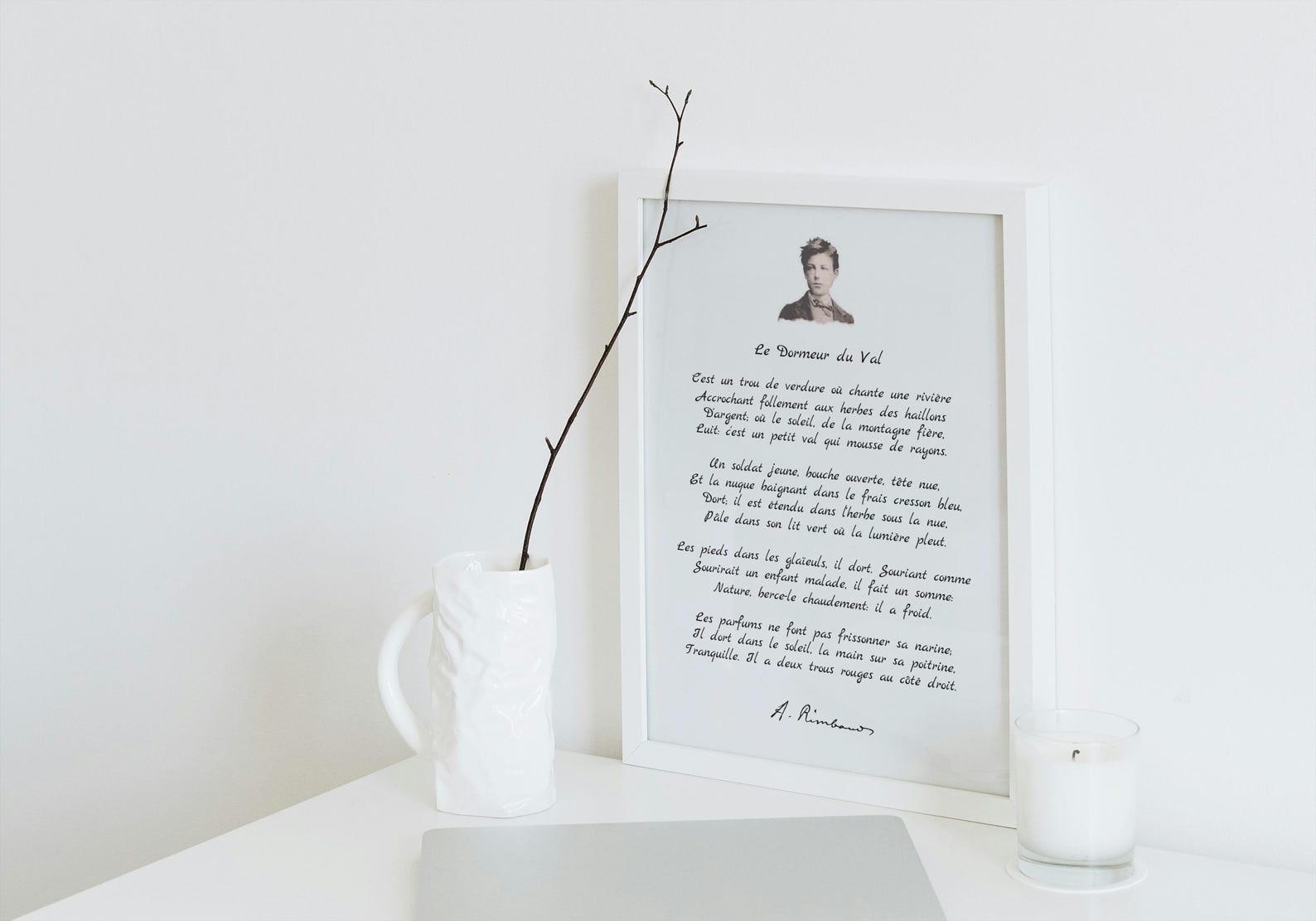 Printed Poster of a Magnificent Poem by the Famous French Poet Arthur ...