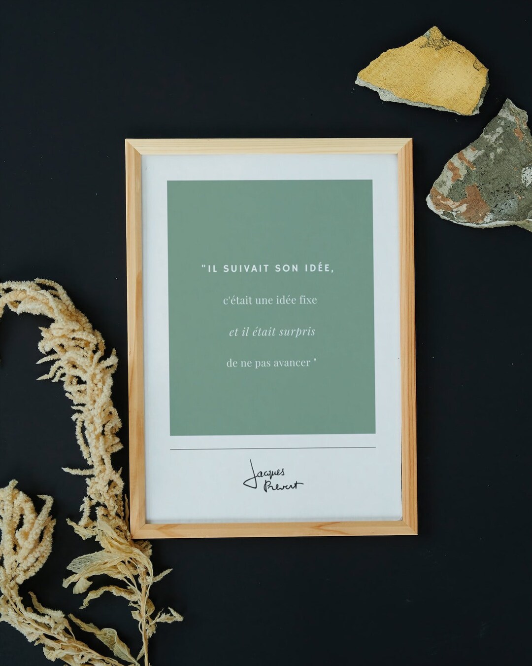 French Printed Poster French Poet Jacques Prévert. Poem he Had a Fixed ...