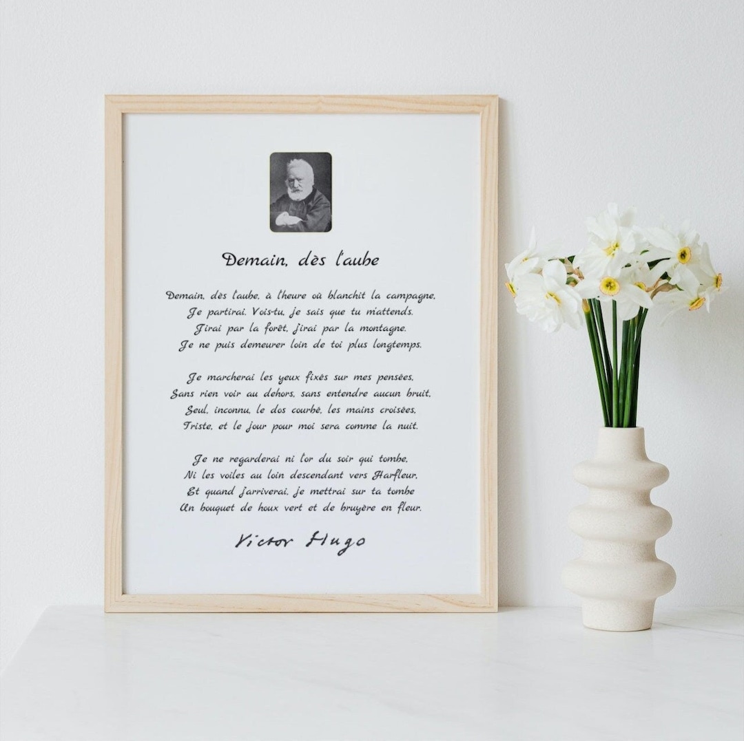 Victor Hugo Poem French Poster of the Magnificent Poem by Victor Hugo ...