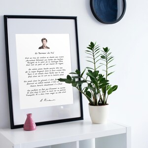 Printed Poster of a Magnificent Poem by the Famous French Poet Arthur ...