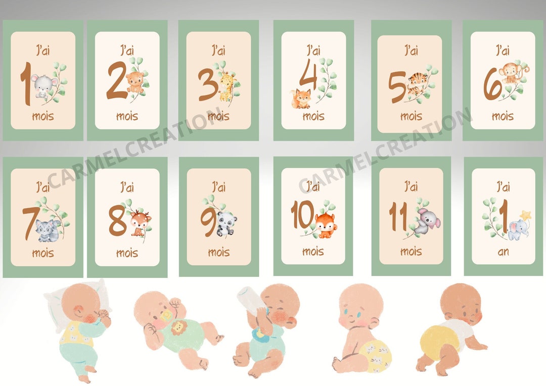 Digital Baby Milestone Cards to Download and Print Yourself. Photograph ...