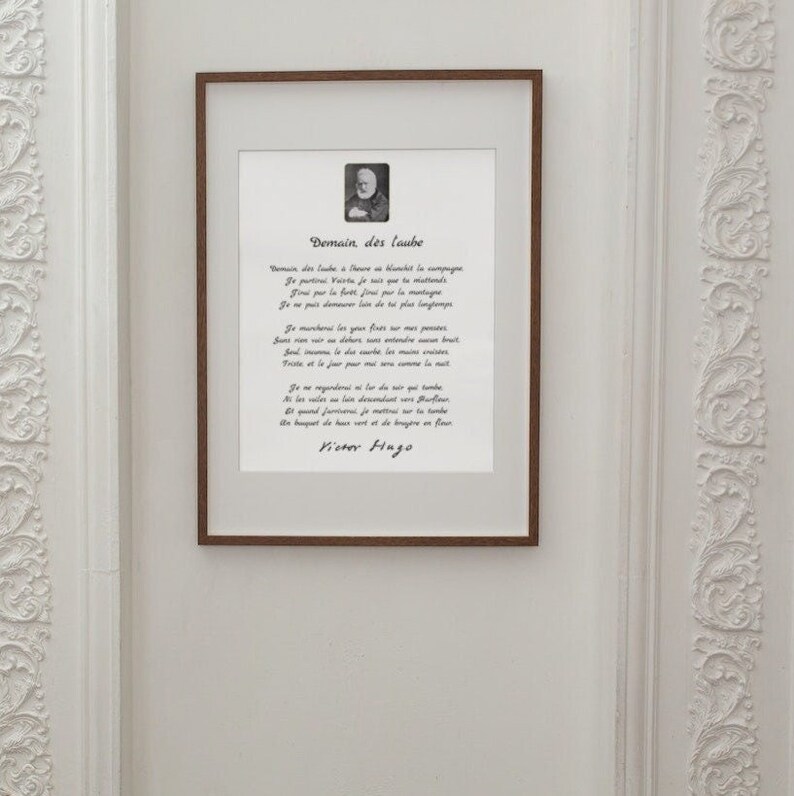 Victor Hugo Poem French Poster of the Magnificent Poem by Victor Hugo ...