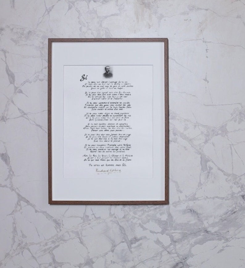 Printed Poster of Rudyard Kipling's Beautiful Poem If « you Will Be a ...