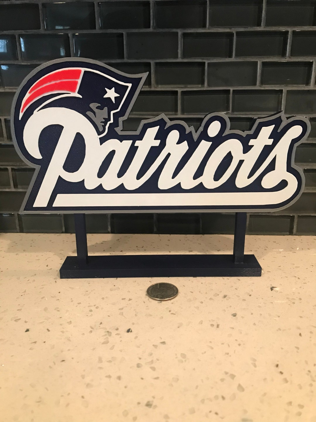 New England Patriots. 9x8 Inch Plastic 3D Sign. - Etsy