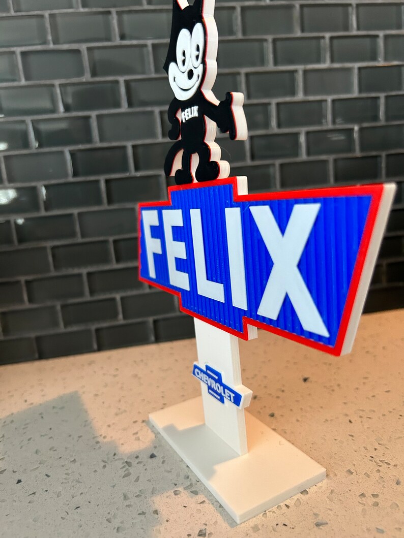 Felix the Cat Chevrolet Plastic 3D Sign 9x8 Inch - Etsy