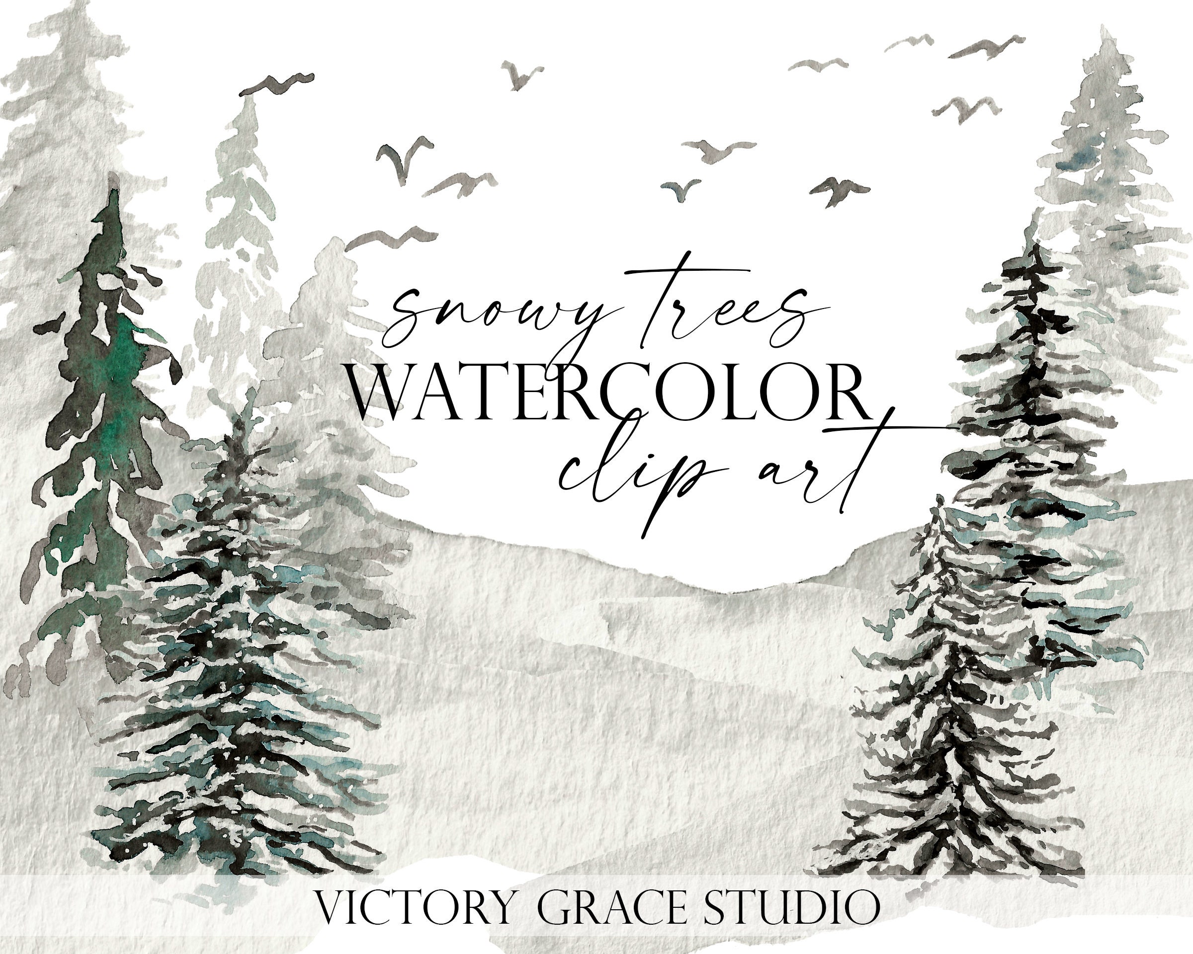 Row Of Snowy Trees Clipart