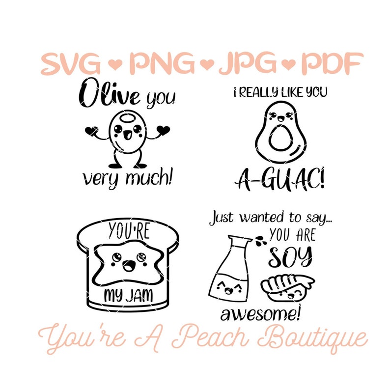 Cute Food Sayings SVG Set! - Etsy