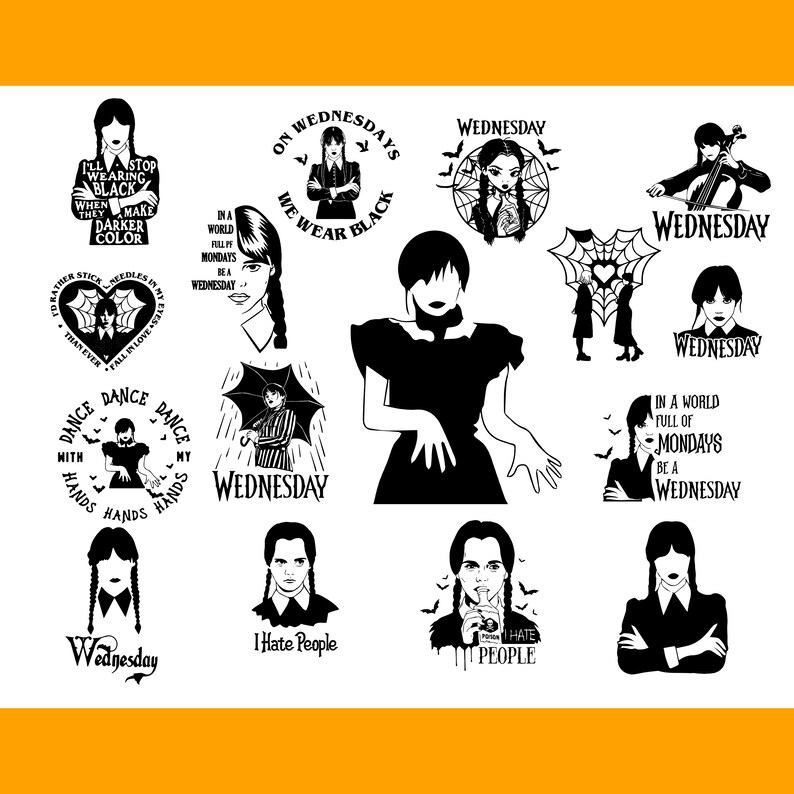 Wednesday Addams Svg Wednesday Addams Print Wednesday - Etsy Canada