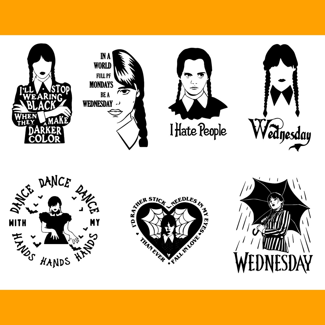 Wednesday Addams Svg Wednesday Addams Print Wednesday Etsy Canada