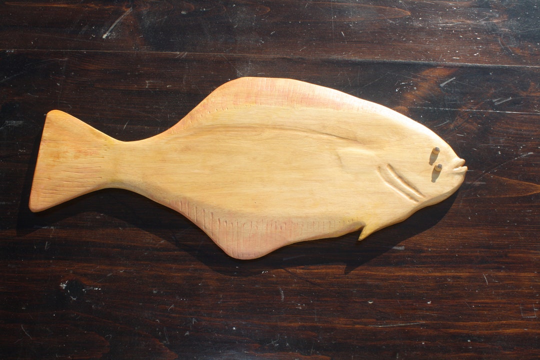 26 Inch Carved Wooden Flounder - Etsy