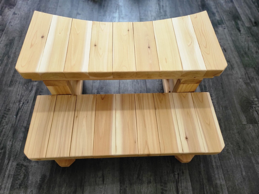 Round Hot Tub Steps Hot Tub Accessory SPASTIDE Cedar - Etsy Canada