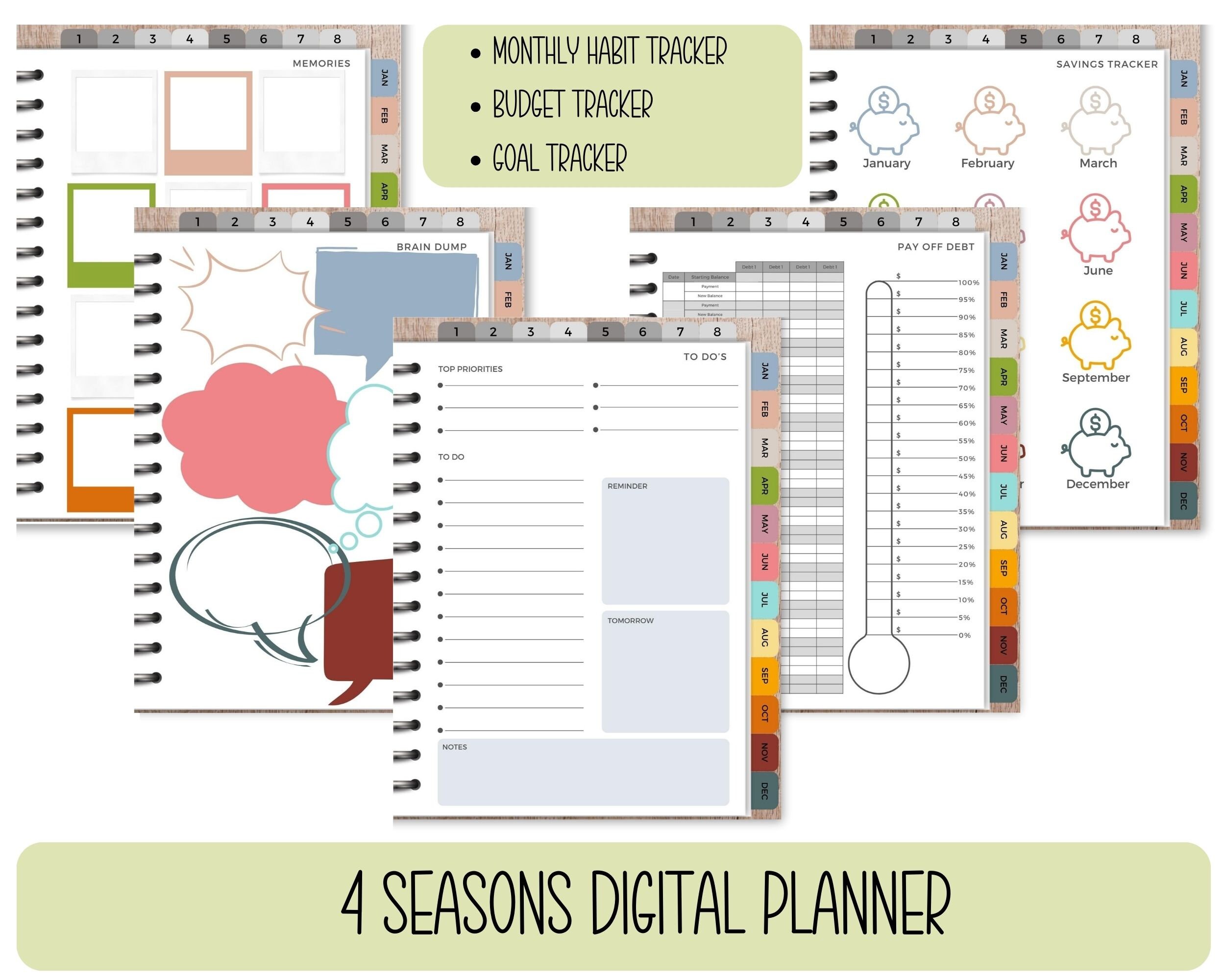 Four Seasons Digital Planner | Printable | Goodnotes | 2024 | Dated and ...