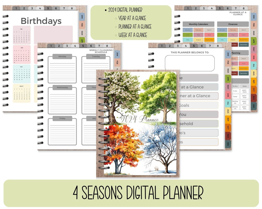Four Seasons Digital Planner | Printable | Goodnotes | 2024 | Dated and ...
