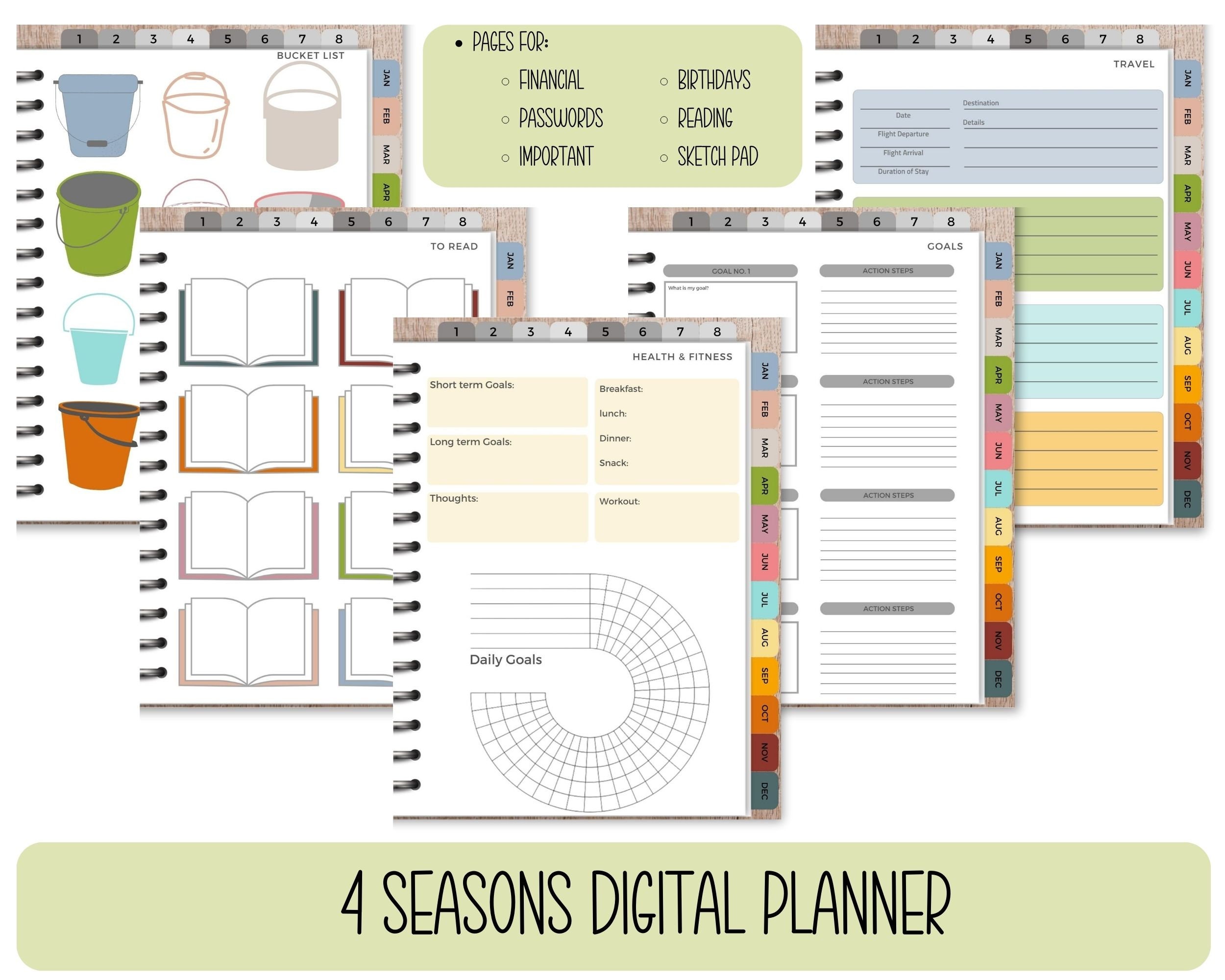 Four Seasons Digital Planner | Printable | Goodnotes | 2024 | Dated and ...