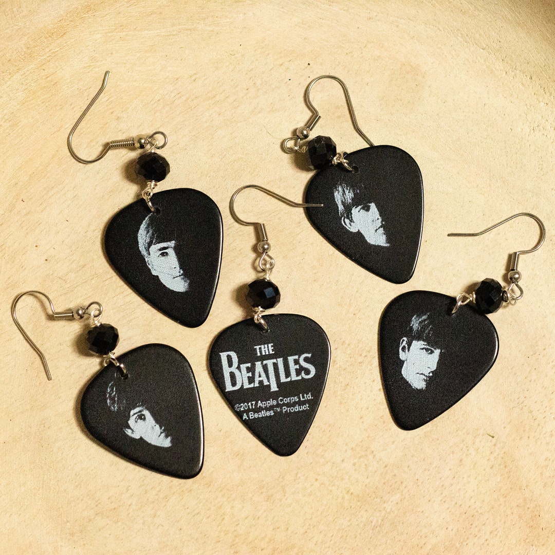 The Beatles Guitar Pick Earrings, Paul Mcccartney, John Lennon, Ringo ...