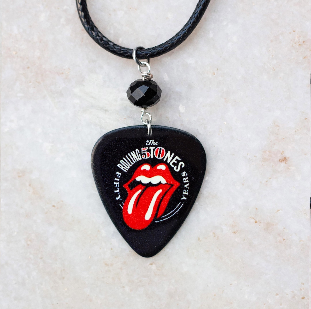 Rolling Stones Guitar Pick Necklace - Etsy