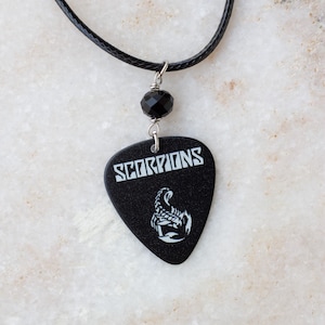 Scorpions Guitar Pick Necklace, Rock Band Jewelry - Etsy