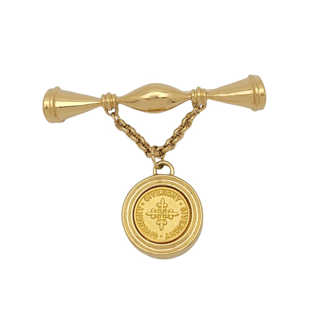 Givenchy Brooch Gold Tone Logo Paris New York Givenchy - Etsy