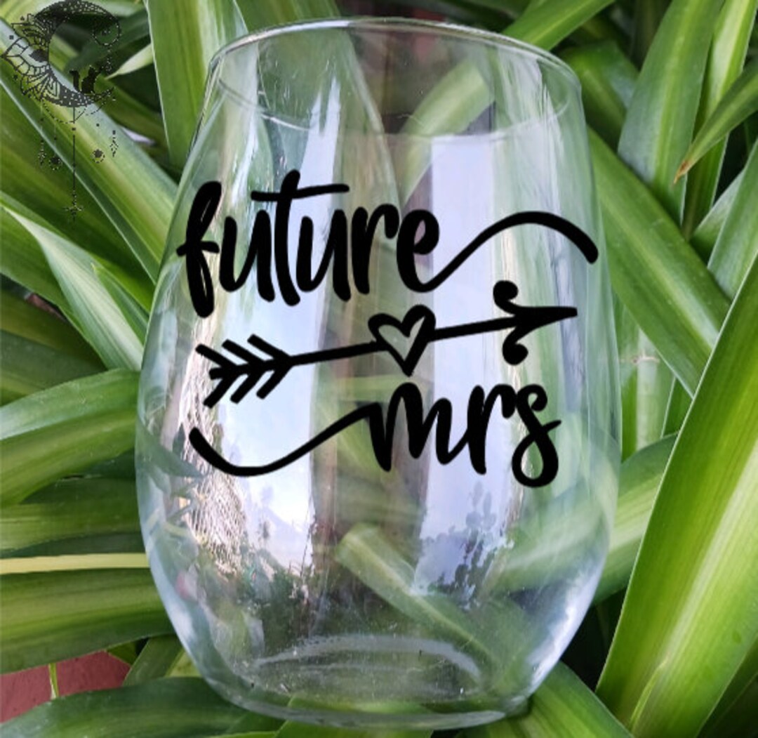 Future Mrs. Stemless Wine Glass, Wedding Stemless Wine Glass, Bridal ...