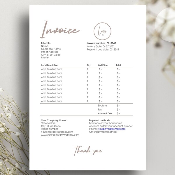 Invoice Template - Etsy UK