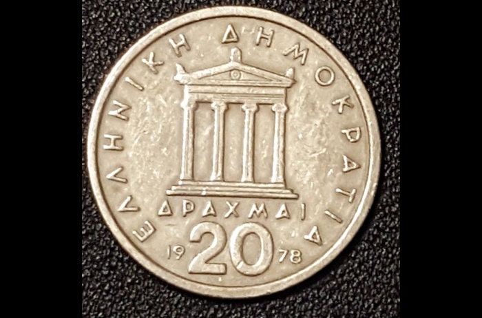 Greek 20 Apaxmai Drachmai Coin 1978 Circulated - Etsy