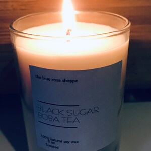 Boba Tea Bubble Tea Candle Real Black Sugar Tapioca Beans 8 Oz Soy Wax ...