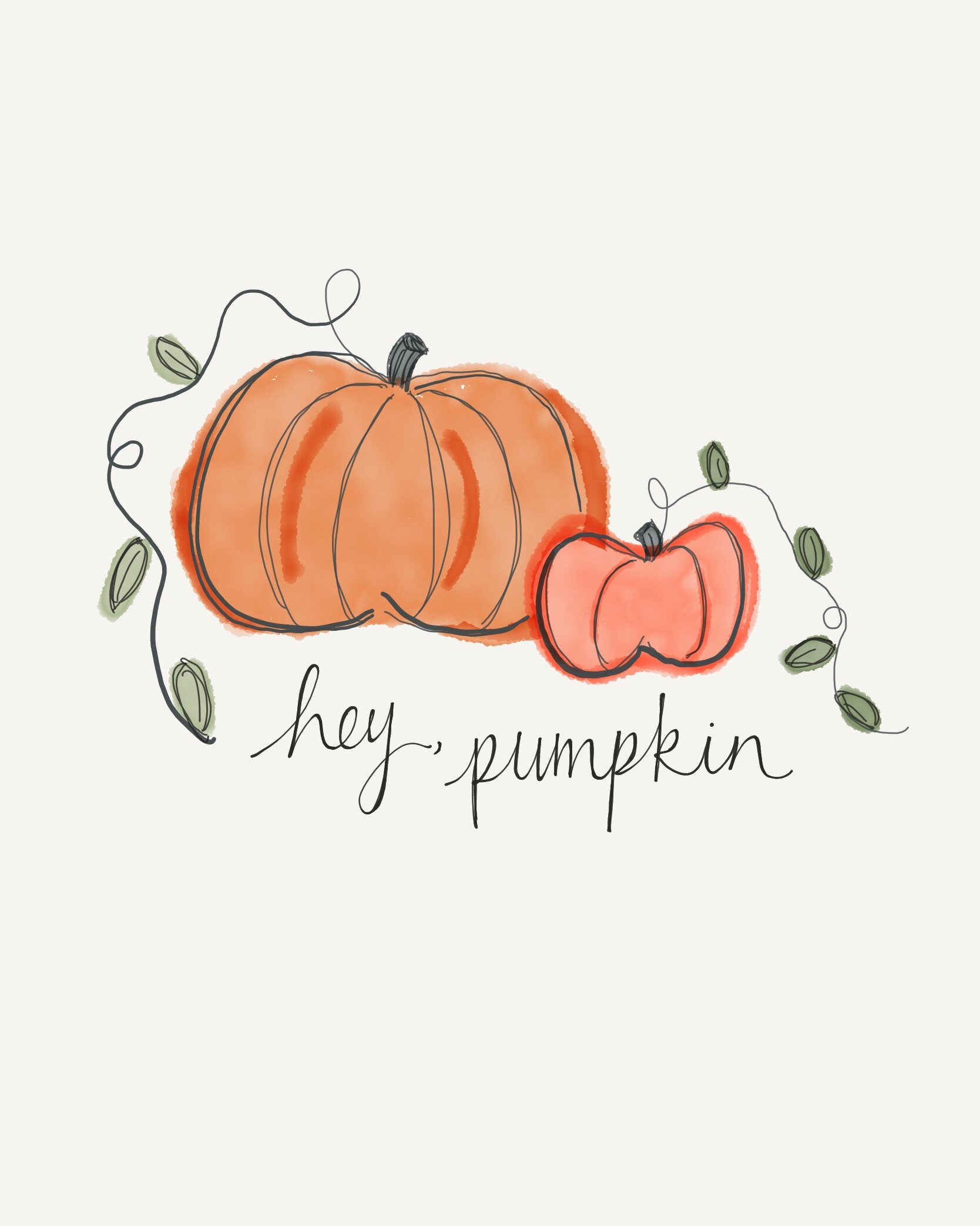 Hey Pumpkin Digital Print - Etsy