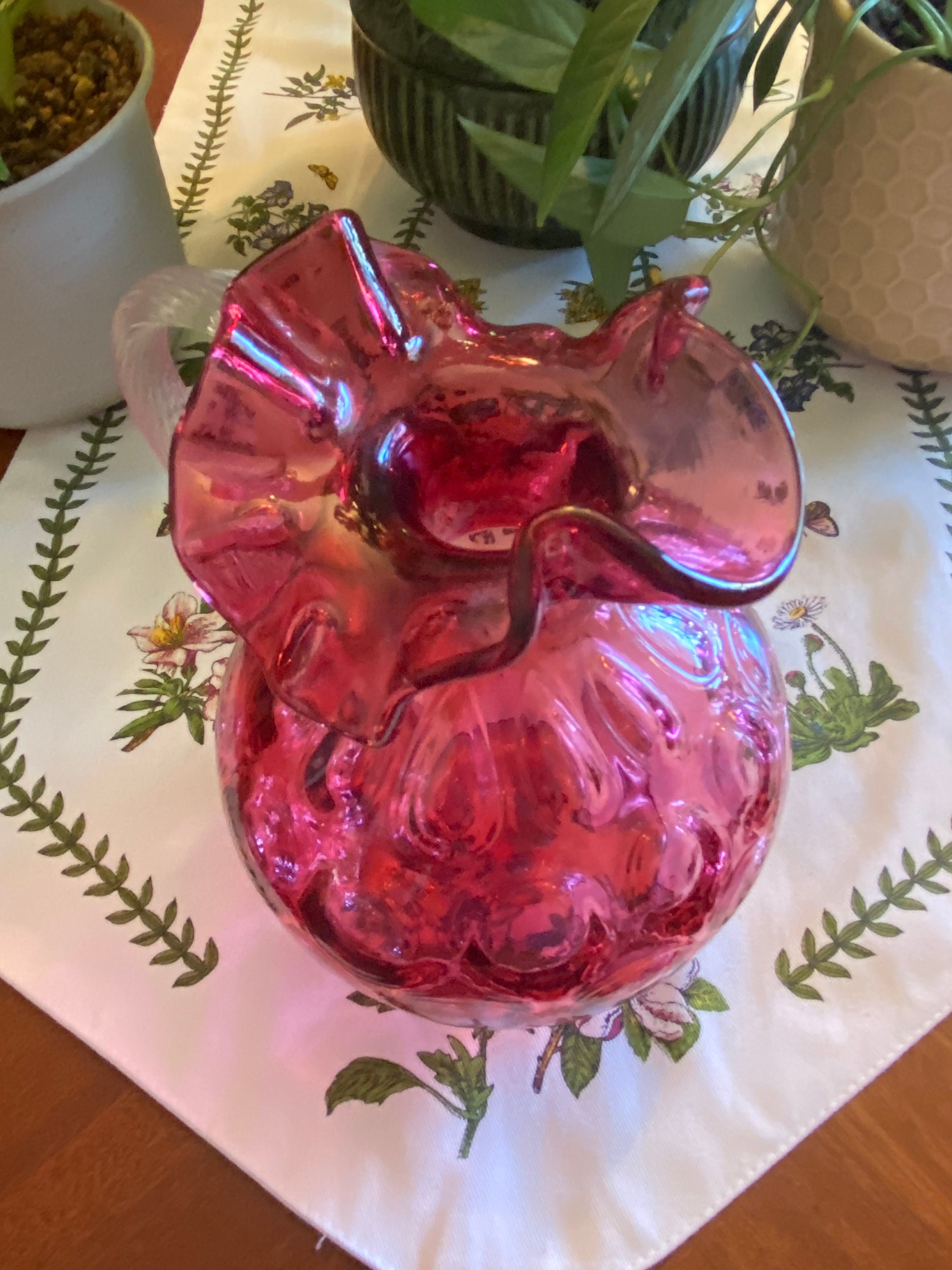 Fenton Coin Dot Cranberry Glass Pitchers - Etsy