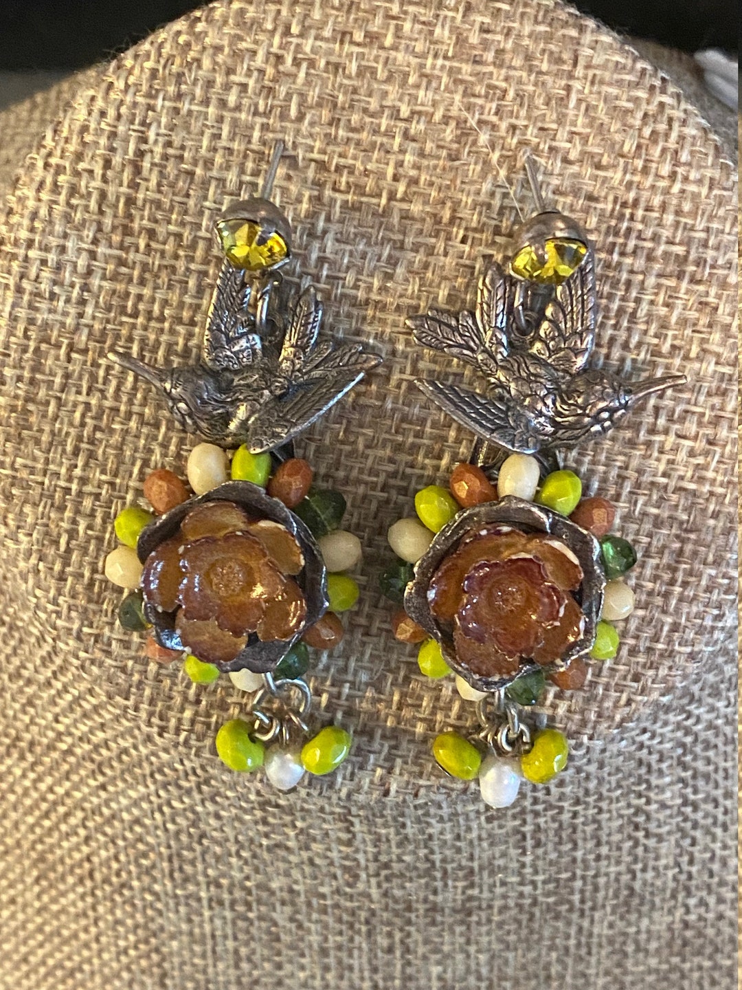 Vintage Mary Demarco La Contessa Hummingbird Earrings - Etsy