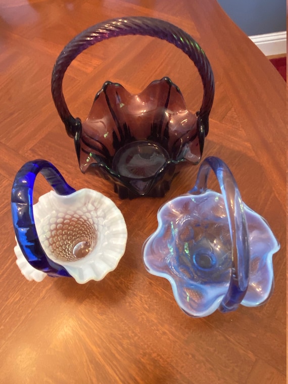 Fenton Glass Easter Baskets 2 - Etsy