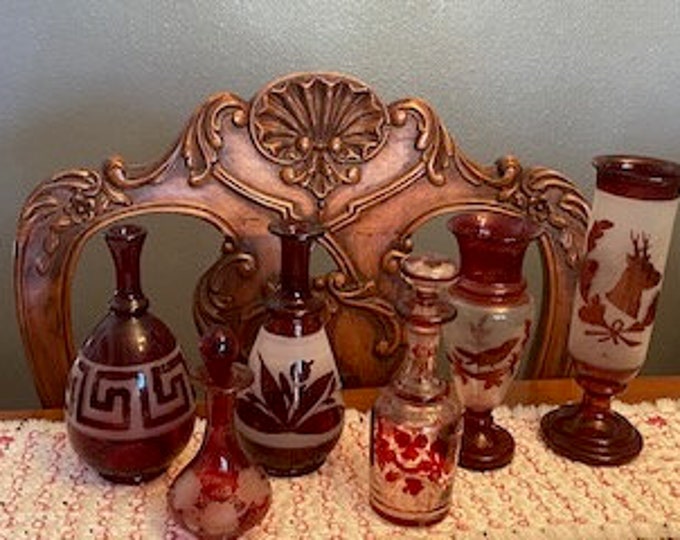 Antique Ruby Stained mother Cream Pitcher Late 1800's to Early 1900's ...