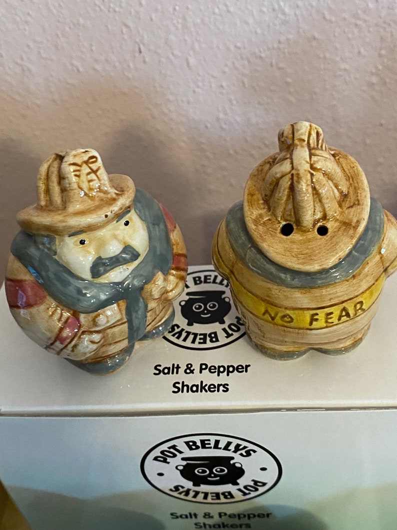 Harmony Kingdom Pot Bellys Salt and Pepper Shakers Santa, Fireman, Sumo ...