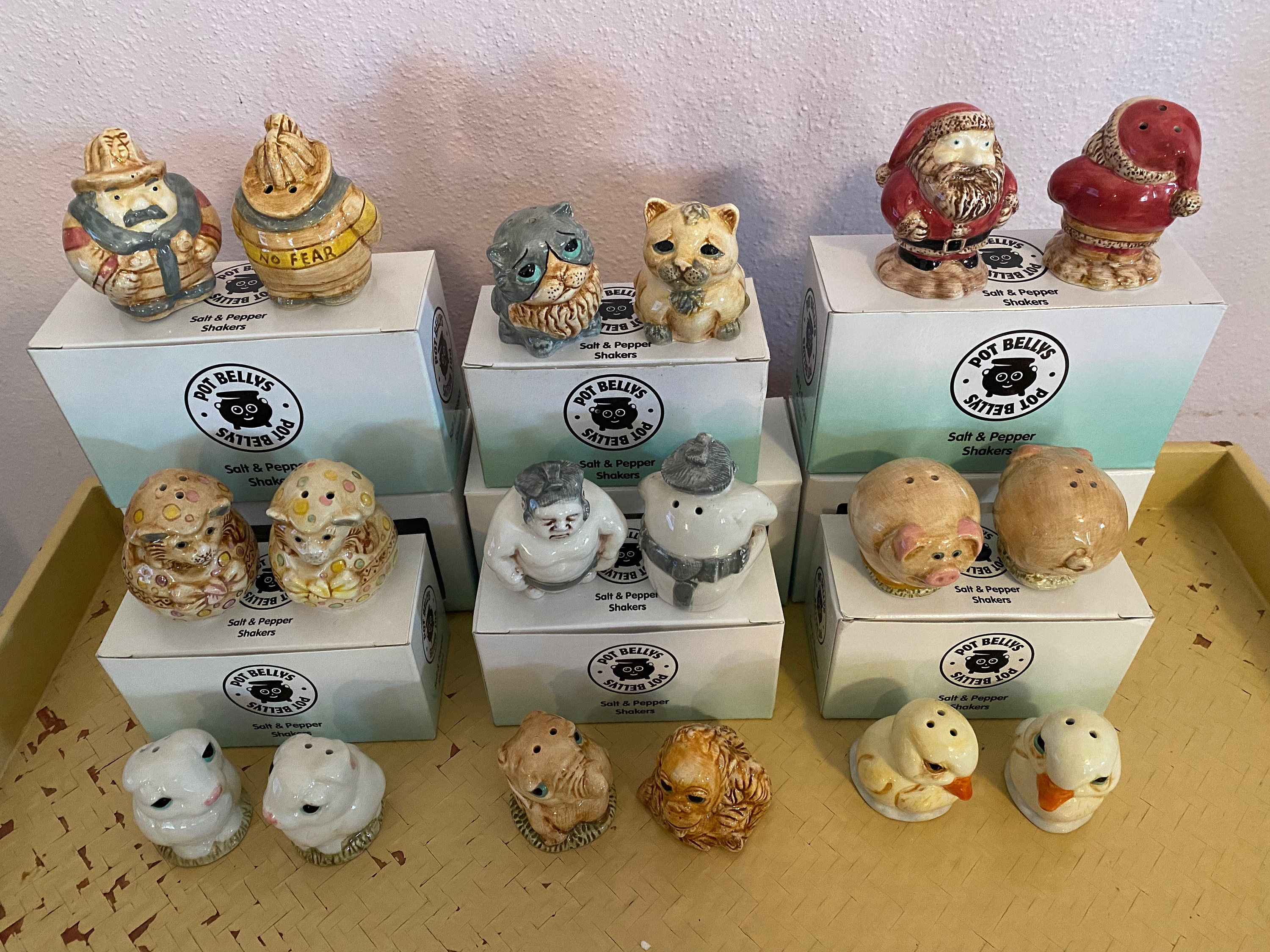 Harmony Kingdom Pot Bellys Salt and Pepper Shakers - Santa, Fireman ...