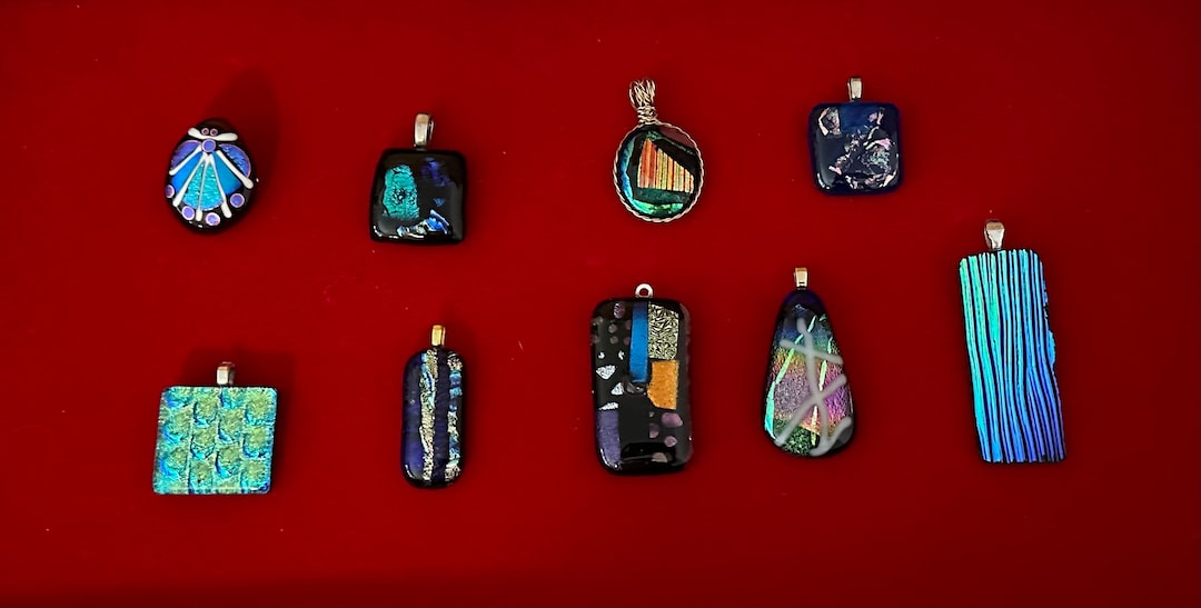 Dichroic, Fire Polish and Art Glass Pendants 1 - Etsy