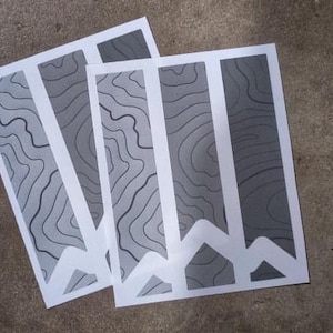 Retro Mountain Topographic Decal - Etsy