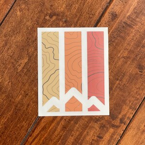 Retro Mountain Topographic Decal - Etsy