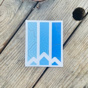 Retro Mountain Topographic Decal - Etsy