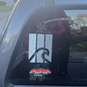 Retro Wave Topographic Decal - Etsy