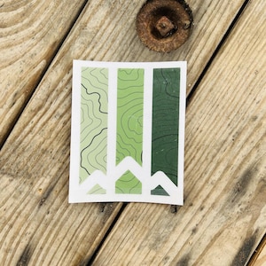 Retro Mountain Topographic Decal - Etsy