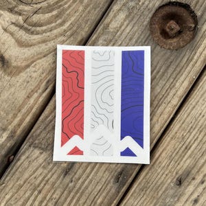Retro Mountain Topographic Decal - Etsy