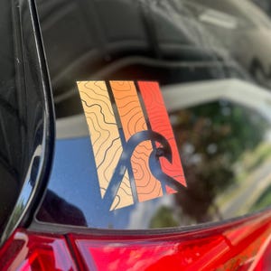 Retro Wave Topographic Decal - Etsy